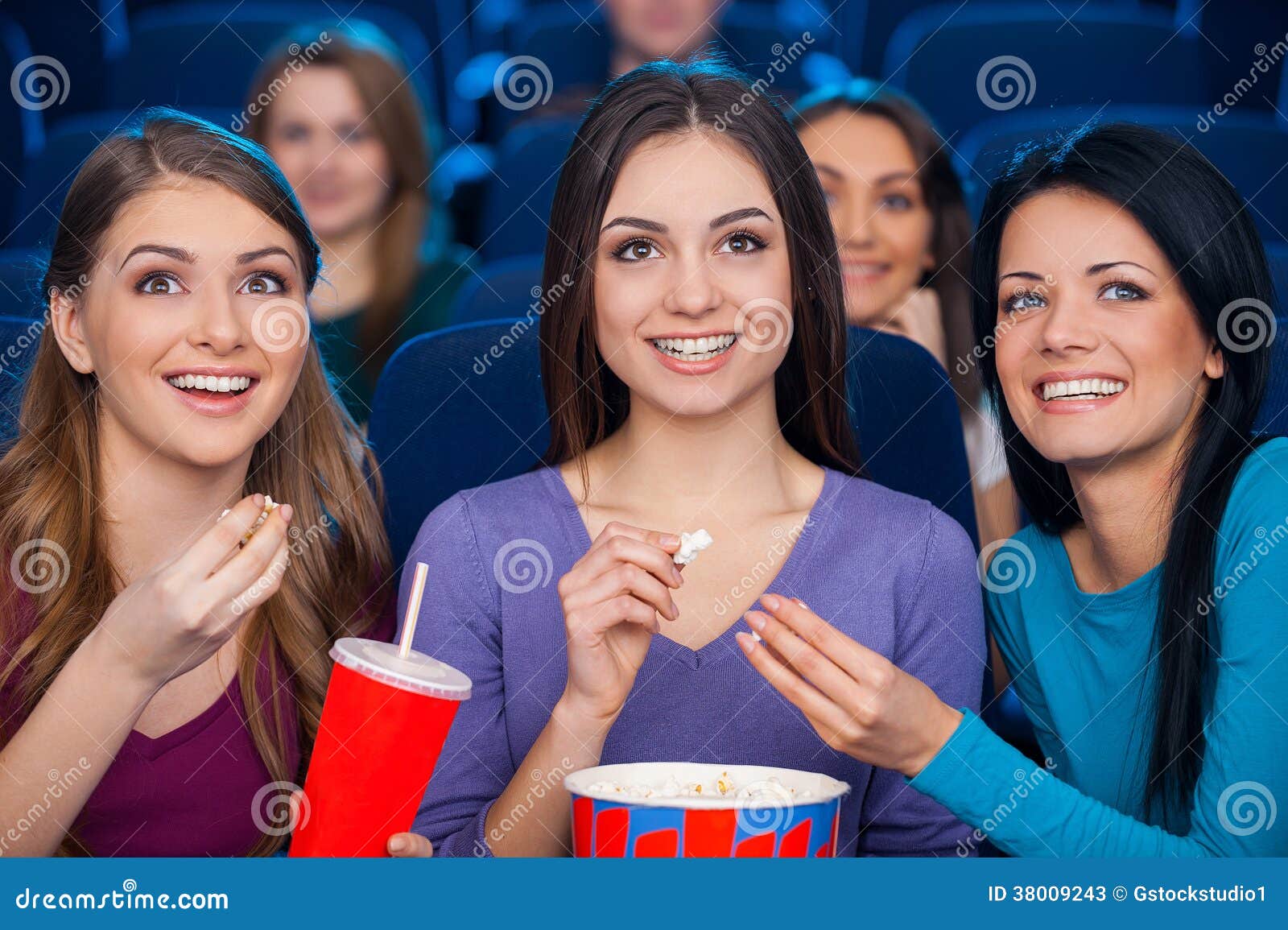Girls at the cinema. stock image. Image of concepts, feelings - 38009243