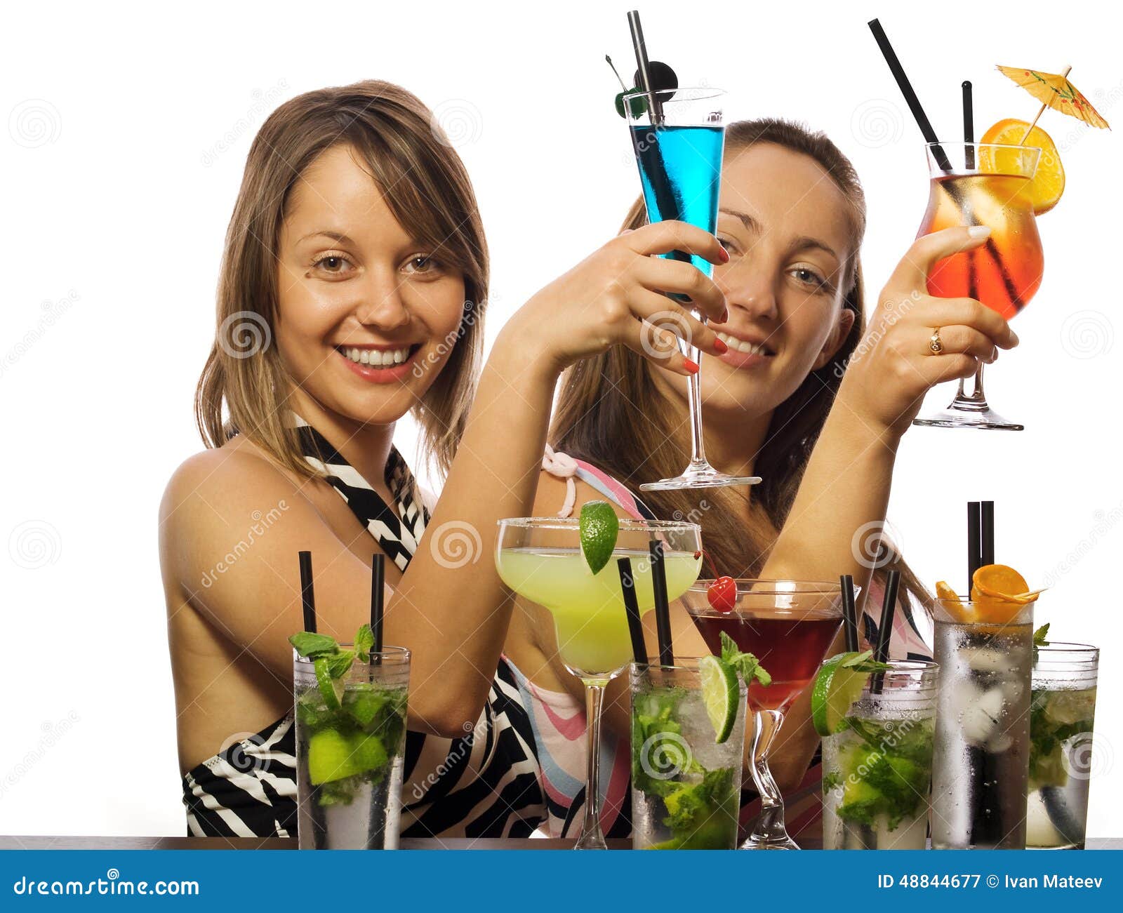 Girls with cocktails stock image. Image of close, party - 48844677