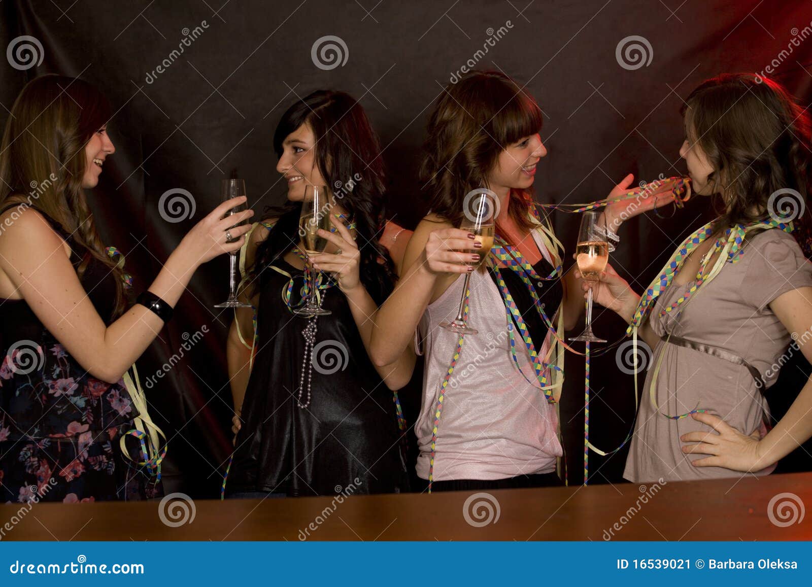 Girls with Coctail on a Party Stock Image - Image of culture, dress ...