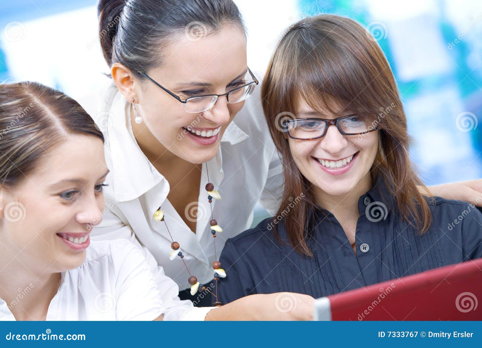 Girls and comp stock image. Image of lady, career, colleagues - 7333767