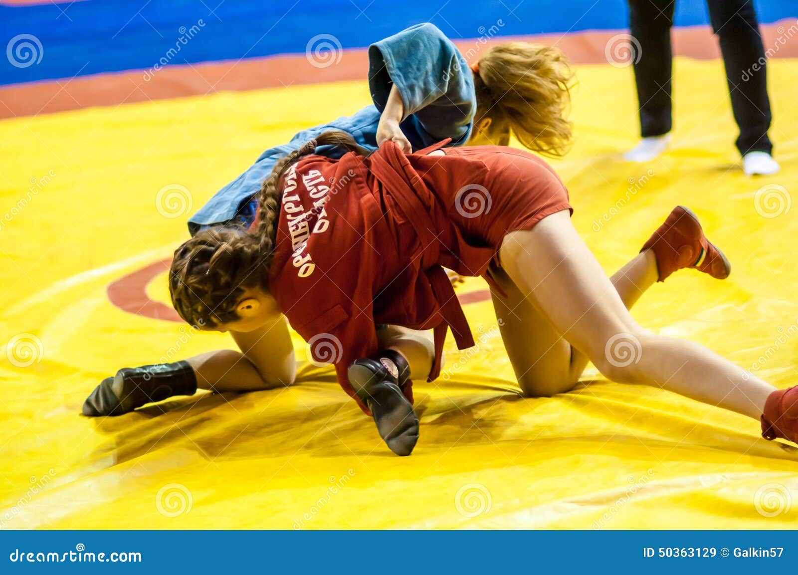 Girls compete in Sambo editorial stock image. Image of arena - 50363129