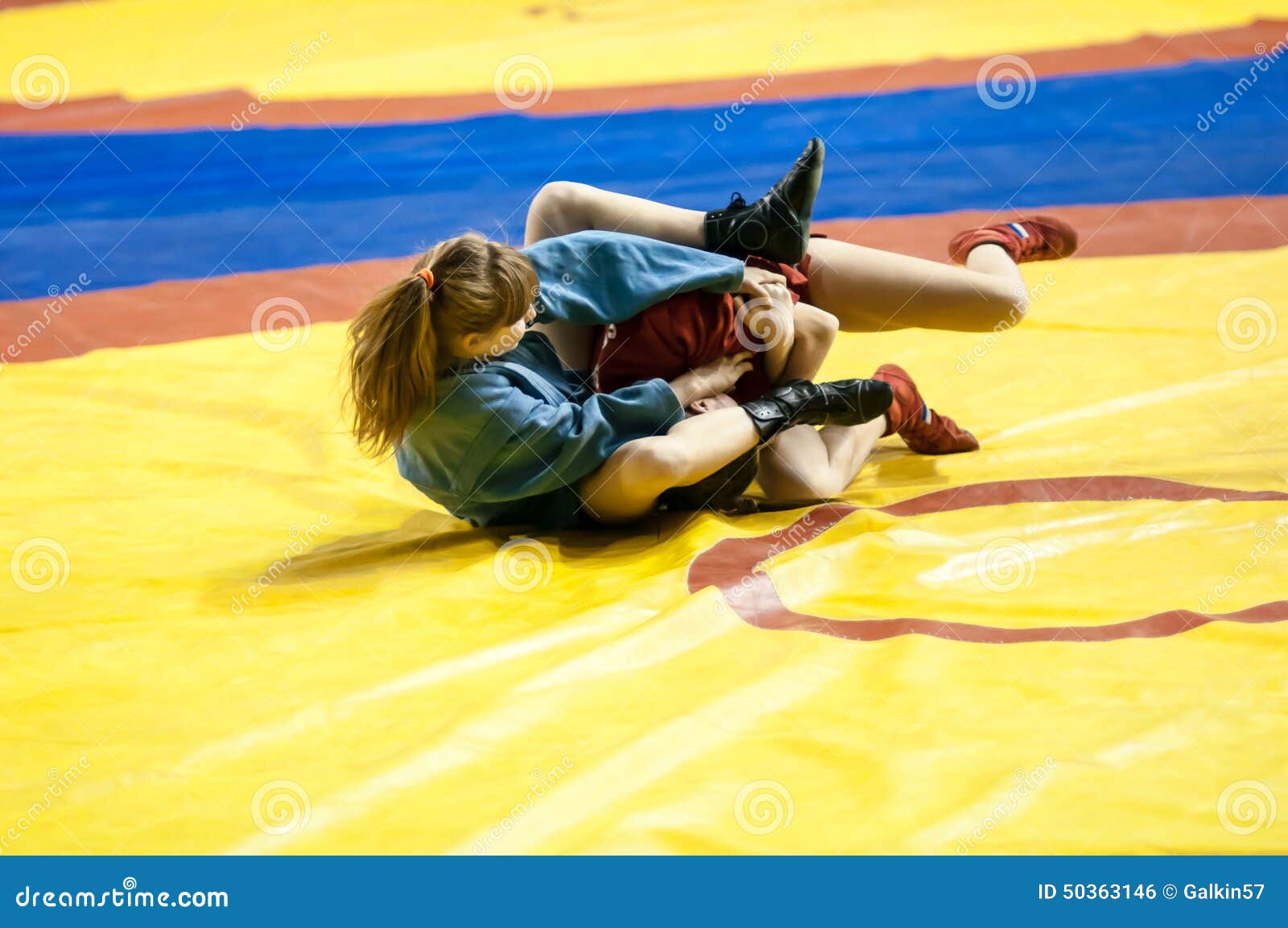 Girls compete in Sambo editorial photo. Image of fighter - 50363146