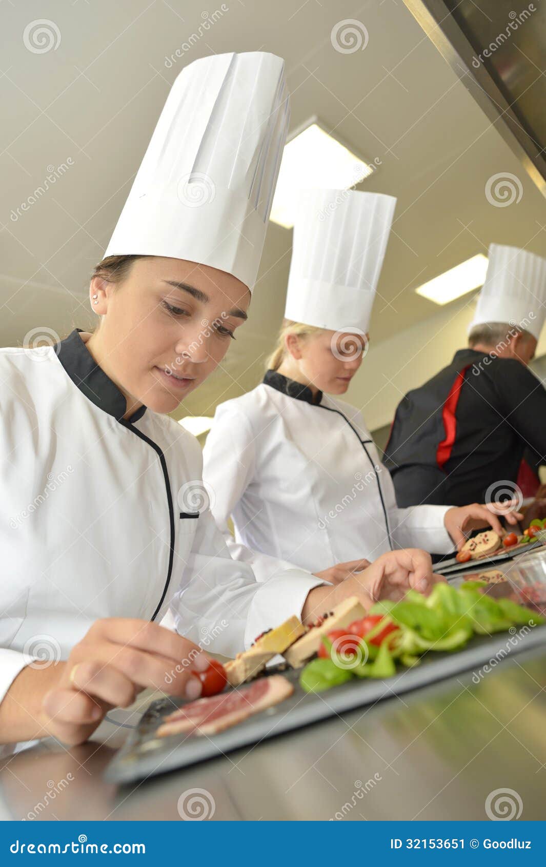 Girls in cooking class stock image. Image of dishes, learning - 32153651