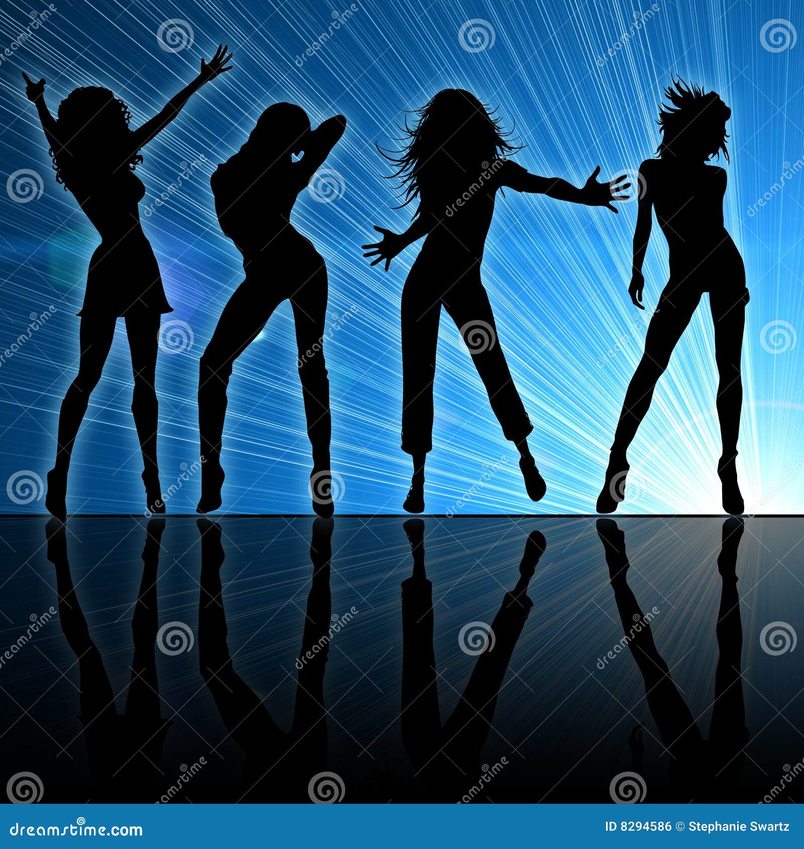 Girls dancing stock illustration. Image of illustration - 8294586
