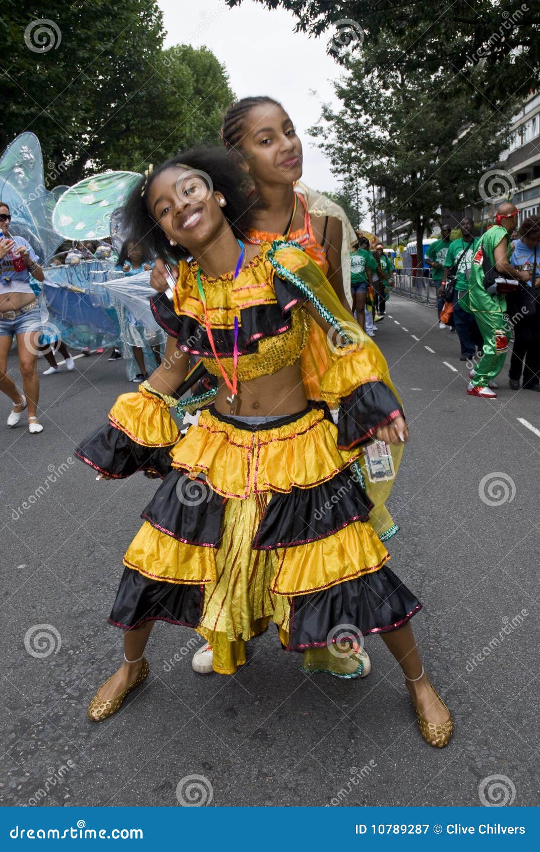 Girls Dancing on the Street at the Carnival Editorial Photography ...