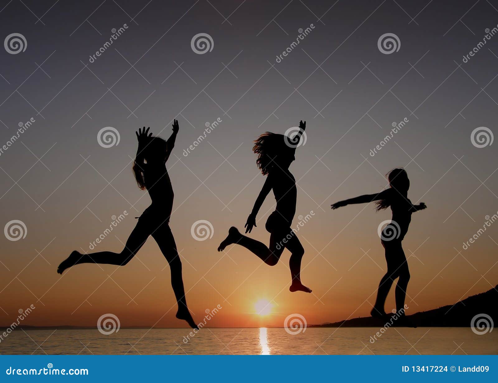 Girls dancing in sunset stock photo. Image of euphoria - 13417224