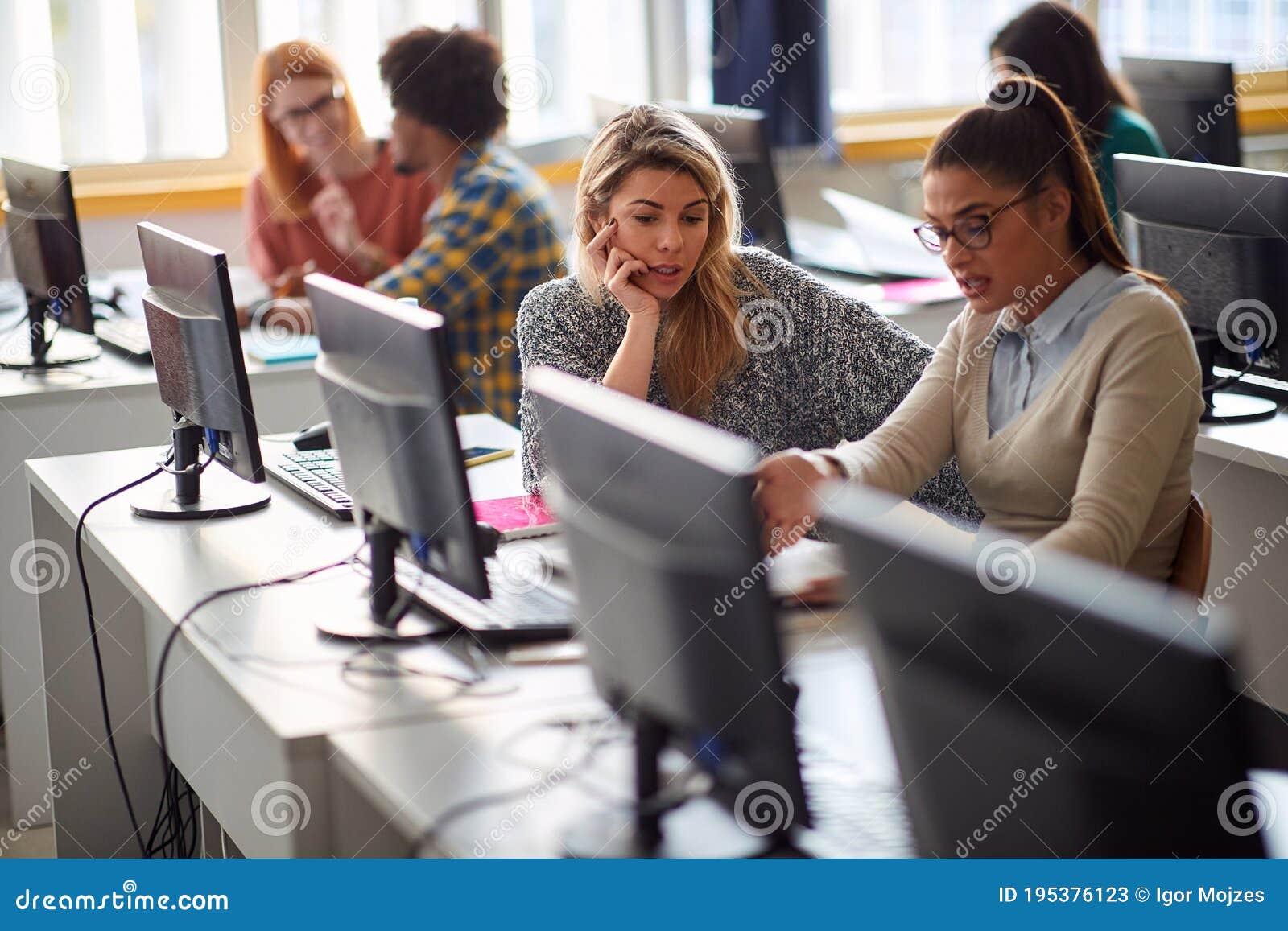 Back View of Teacher in the Classrom Stock Image - Image of background ...