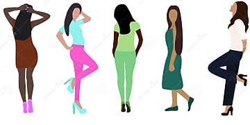 Girls in different poses stock vector. Illustration of lifestyle ...