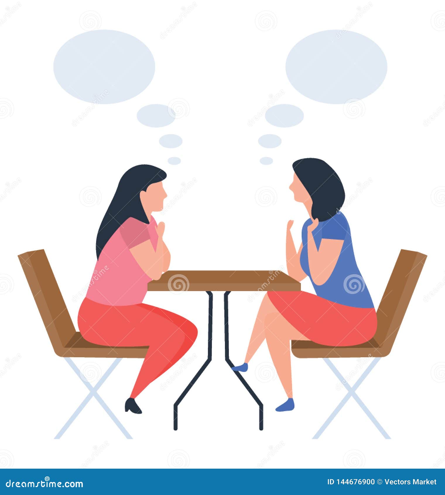 Girls Discussion stock photo. Illustration of conversation - 144676900