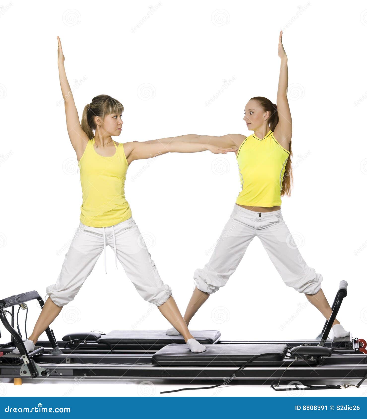 Girls are doing pilates stock image. Image of fitness - 8808391