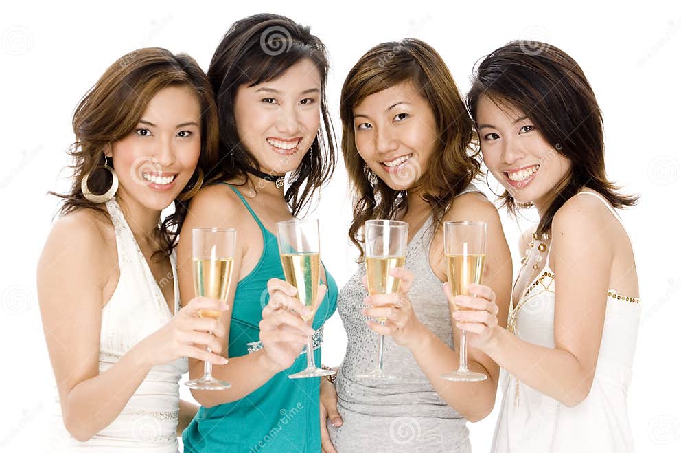 Girls Drinking Champagne stock photo. Image of people - 1108974