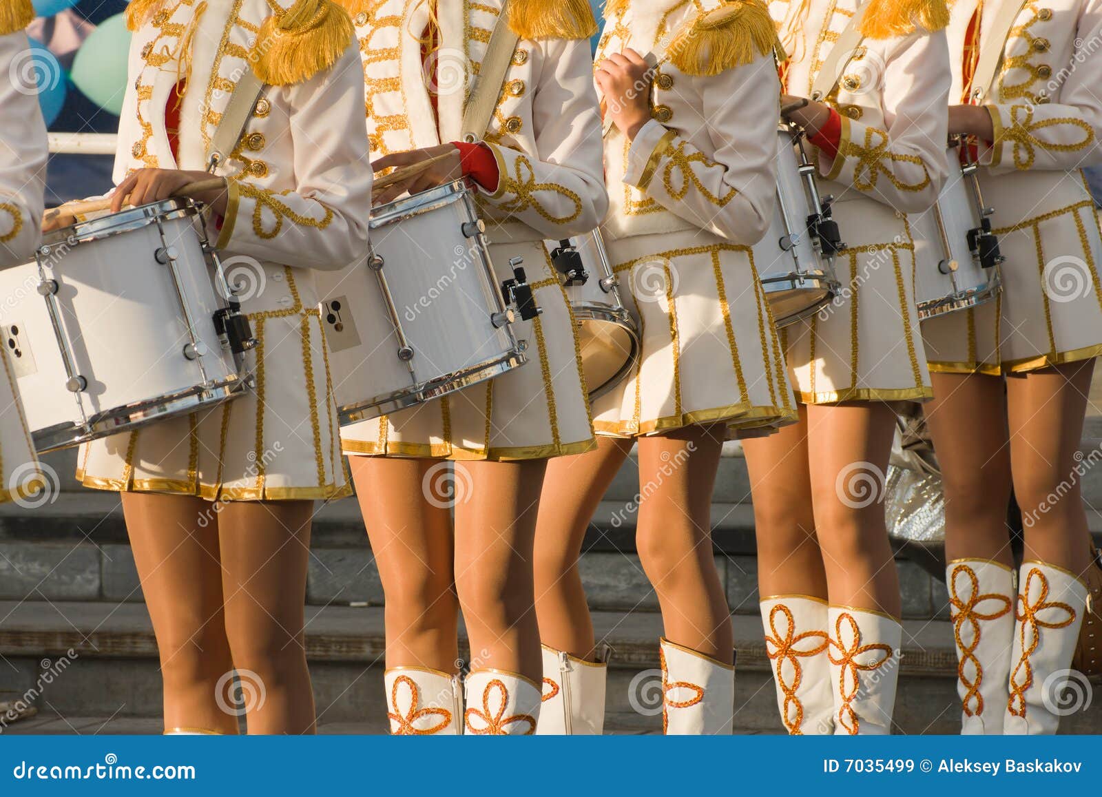 Girls with drums stock image. Image of drum, melody, order - 7035499