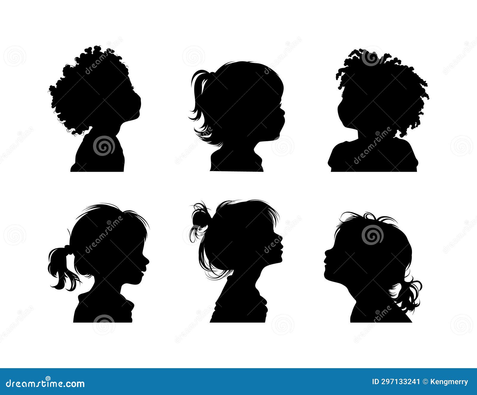 Girls Face Profile,silhoutte Stock Illustration - Illustration of ...
