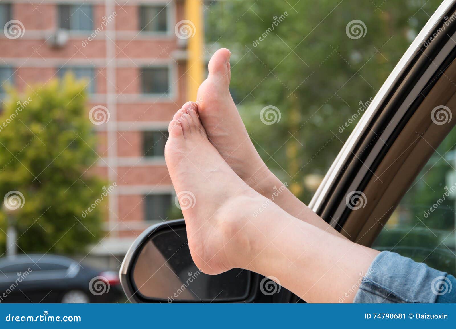 Girls feet stock image. Image of female, nature, building - 74790681