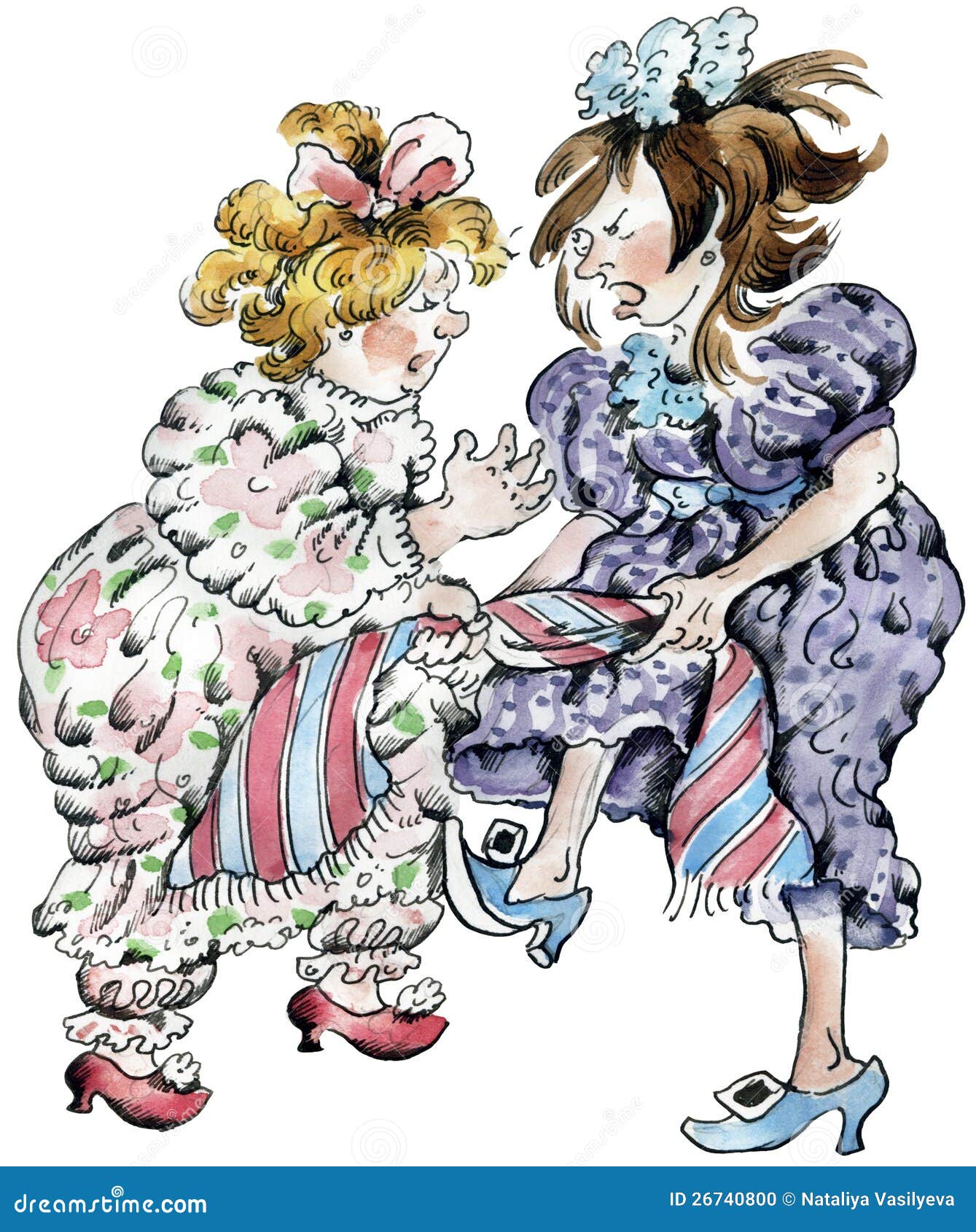 Girls fighting stock illustration. Illustration of background - 26740800