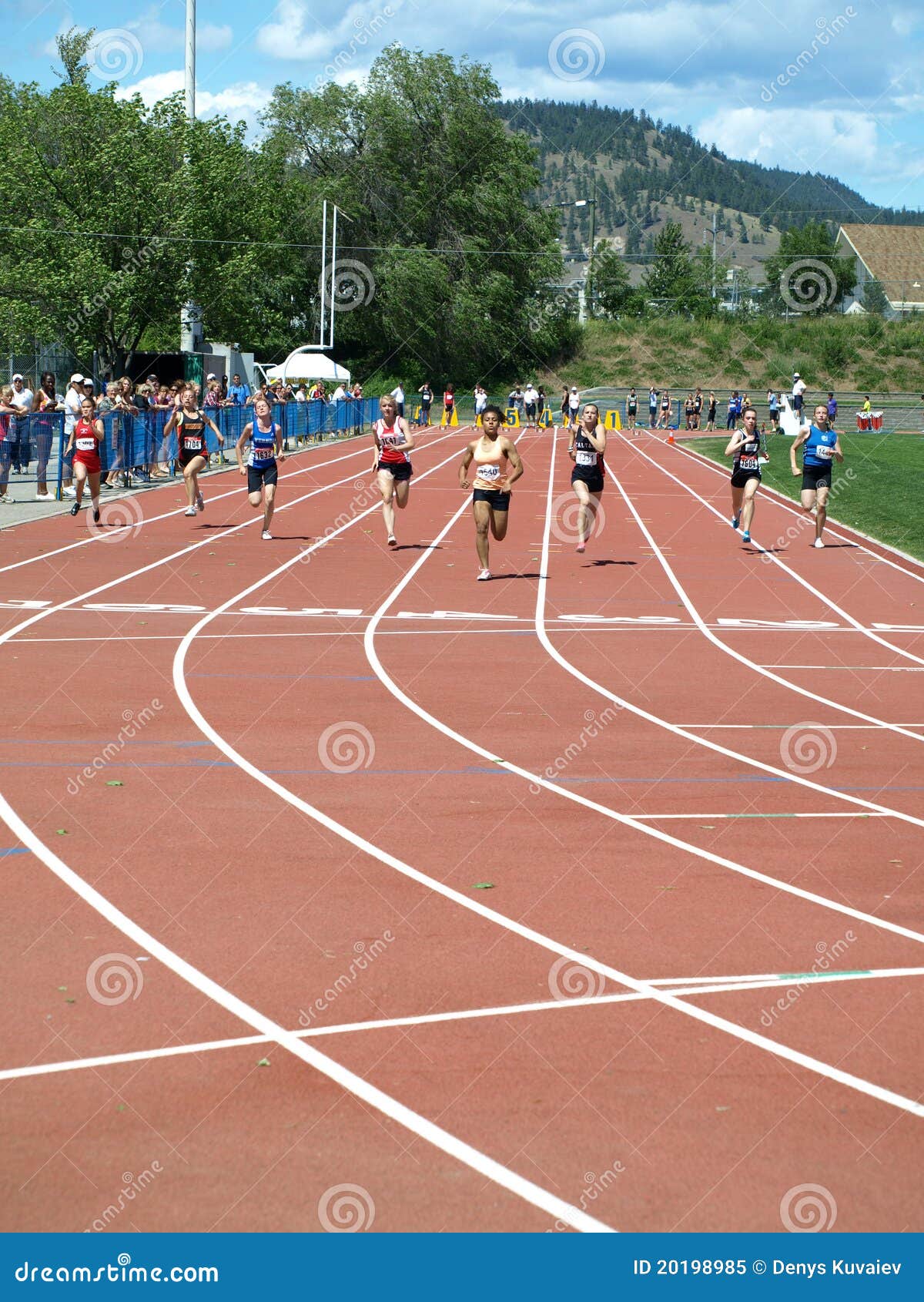 Girls on Finish 100 Meters Dash Editorial Image - Image of dash ...