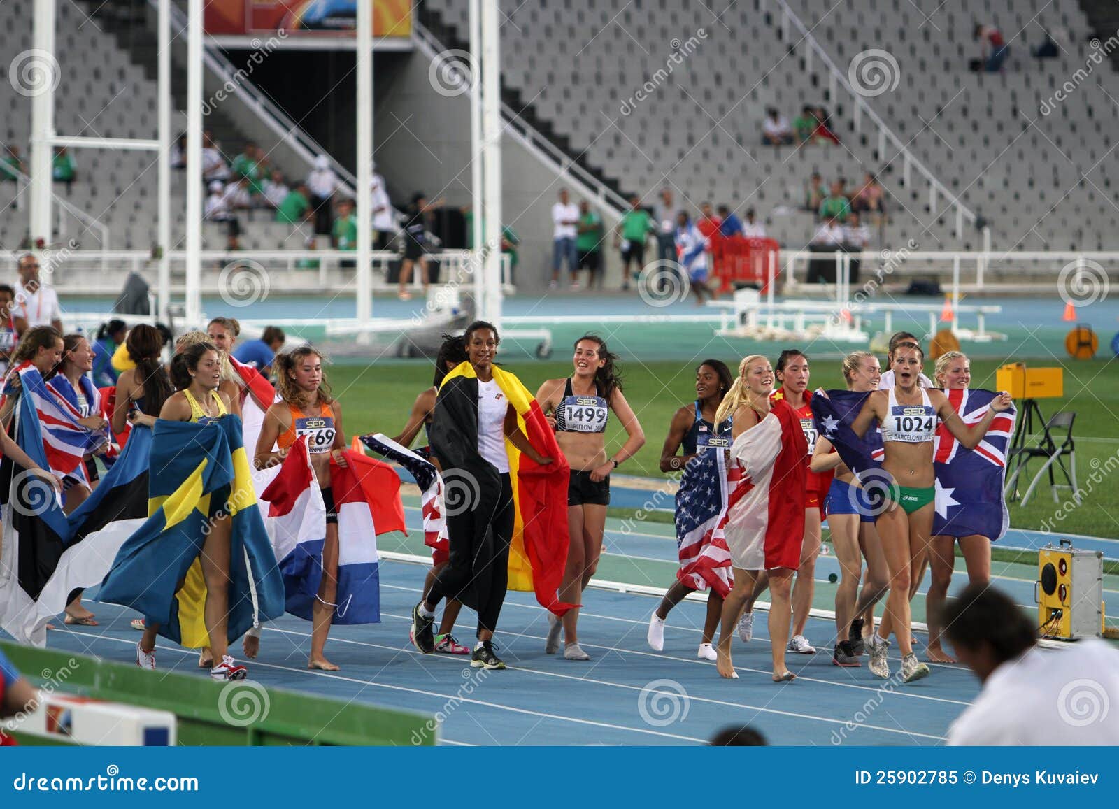 Girls On Finish 100 Meters Dash Editorial Photo | CartoonDealer.com ...