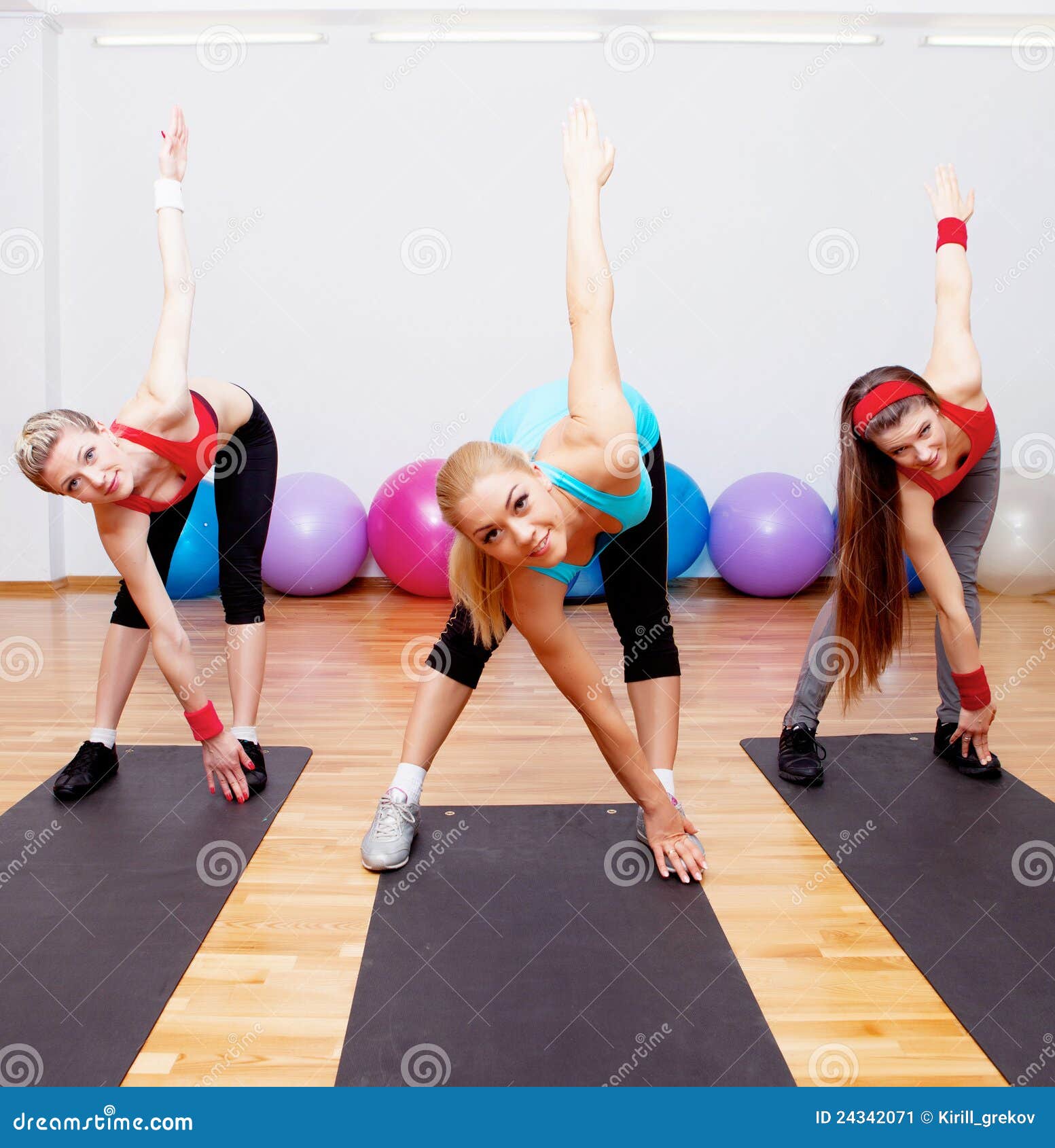 Girls on fitness training stock image. Image of life - 24342071