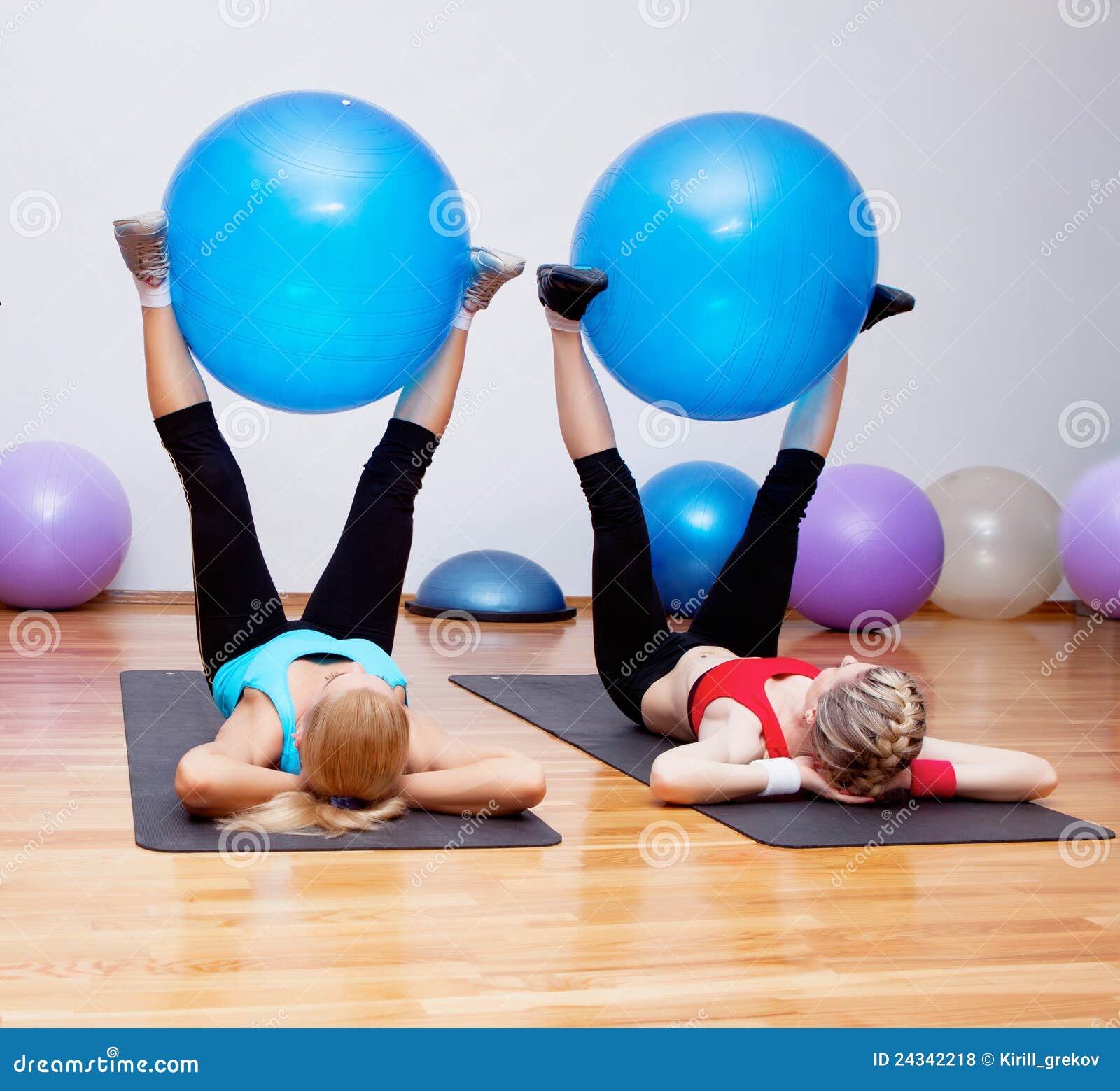 Girls on fitness training stock photo. Image of care - 24342218