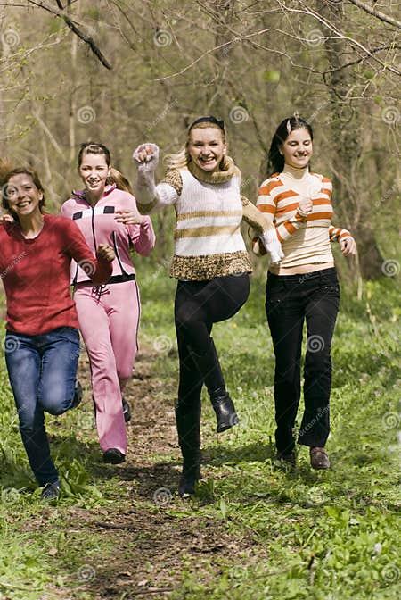 Girls in Forest stock photo. Image of buddies, friendship - 2487444