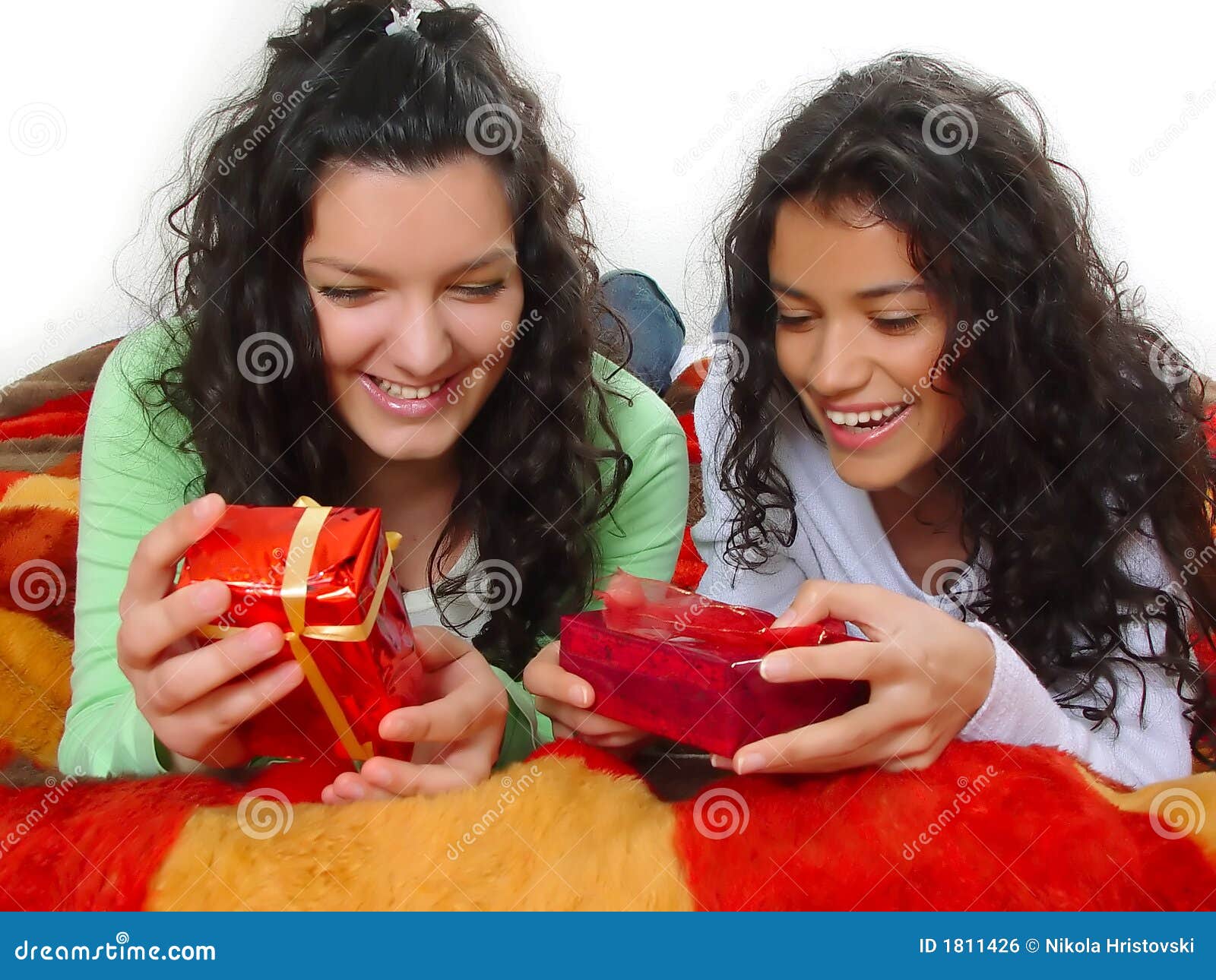 Girls with gifts stock photo. Image of pretty, teenager - 1811426