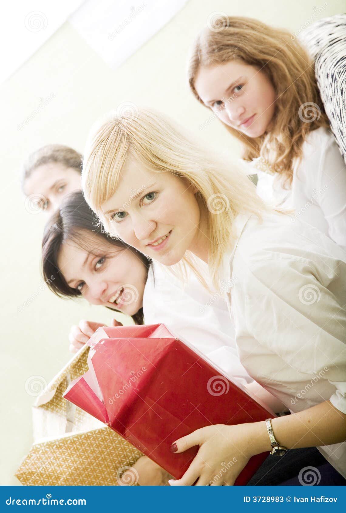 Girls gifts stock image. Image of happiness, females, beautiful - 3728983