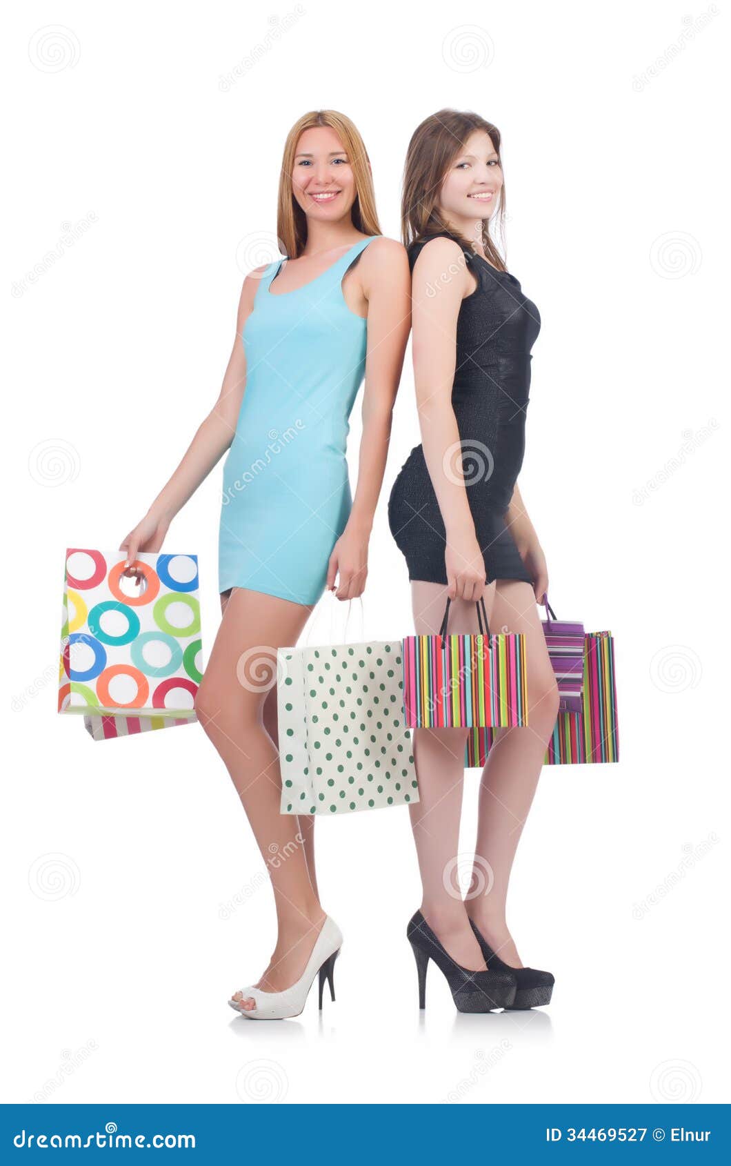 Girls after good shopping stock image. Image of buying - 34469527
