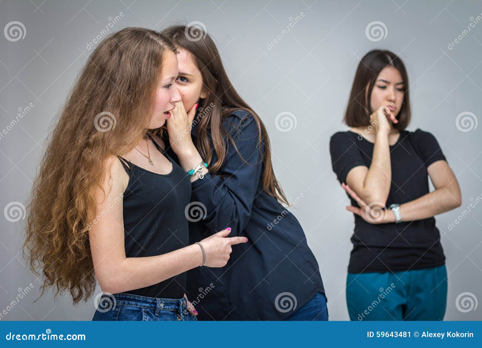 Girls gossiping stock image. Image of talk, grey, dark - 59643481