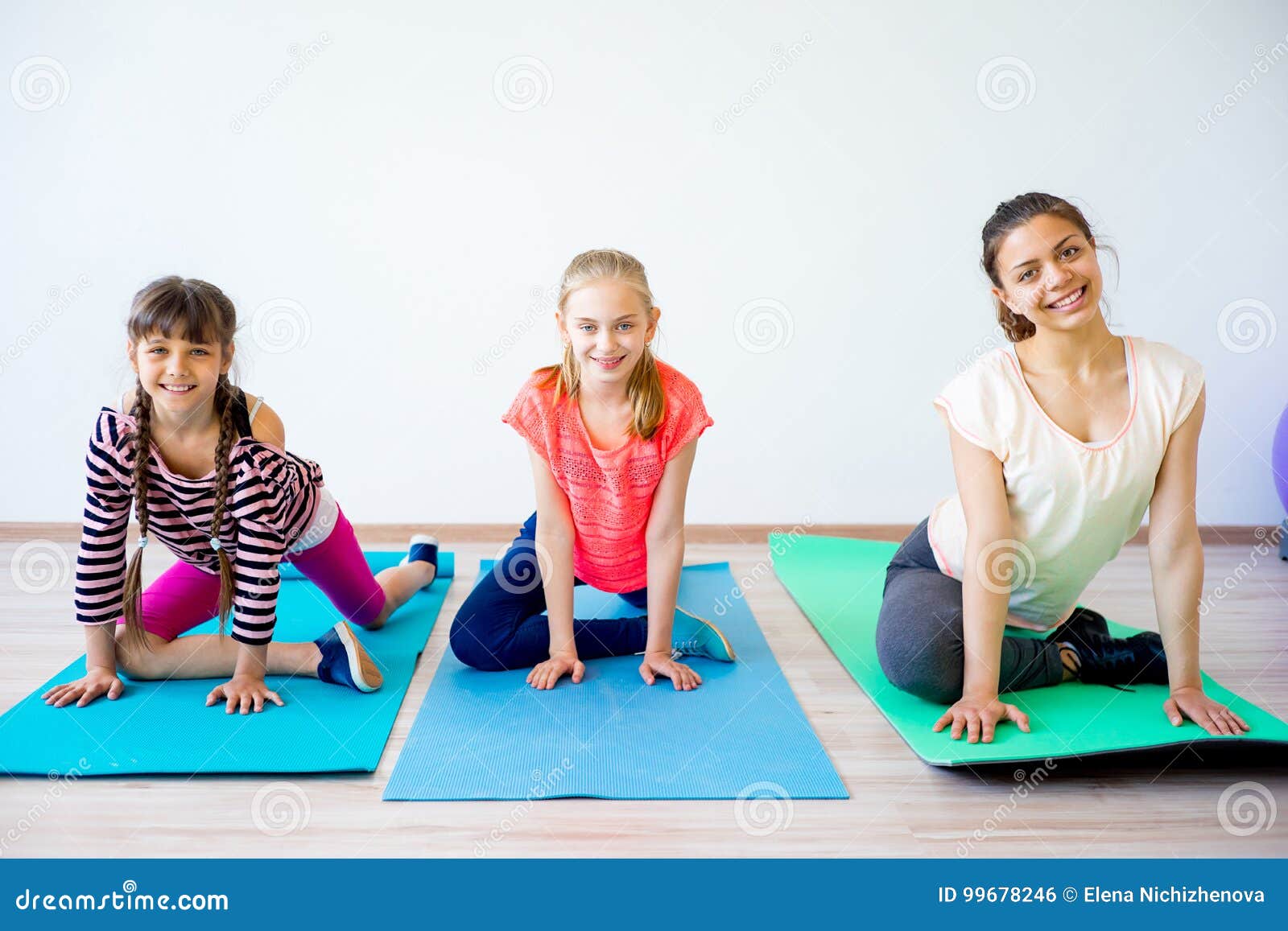 Girls in a gym stock photo. Image of happiness, healthy - 99678246