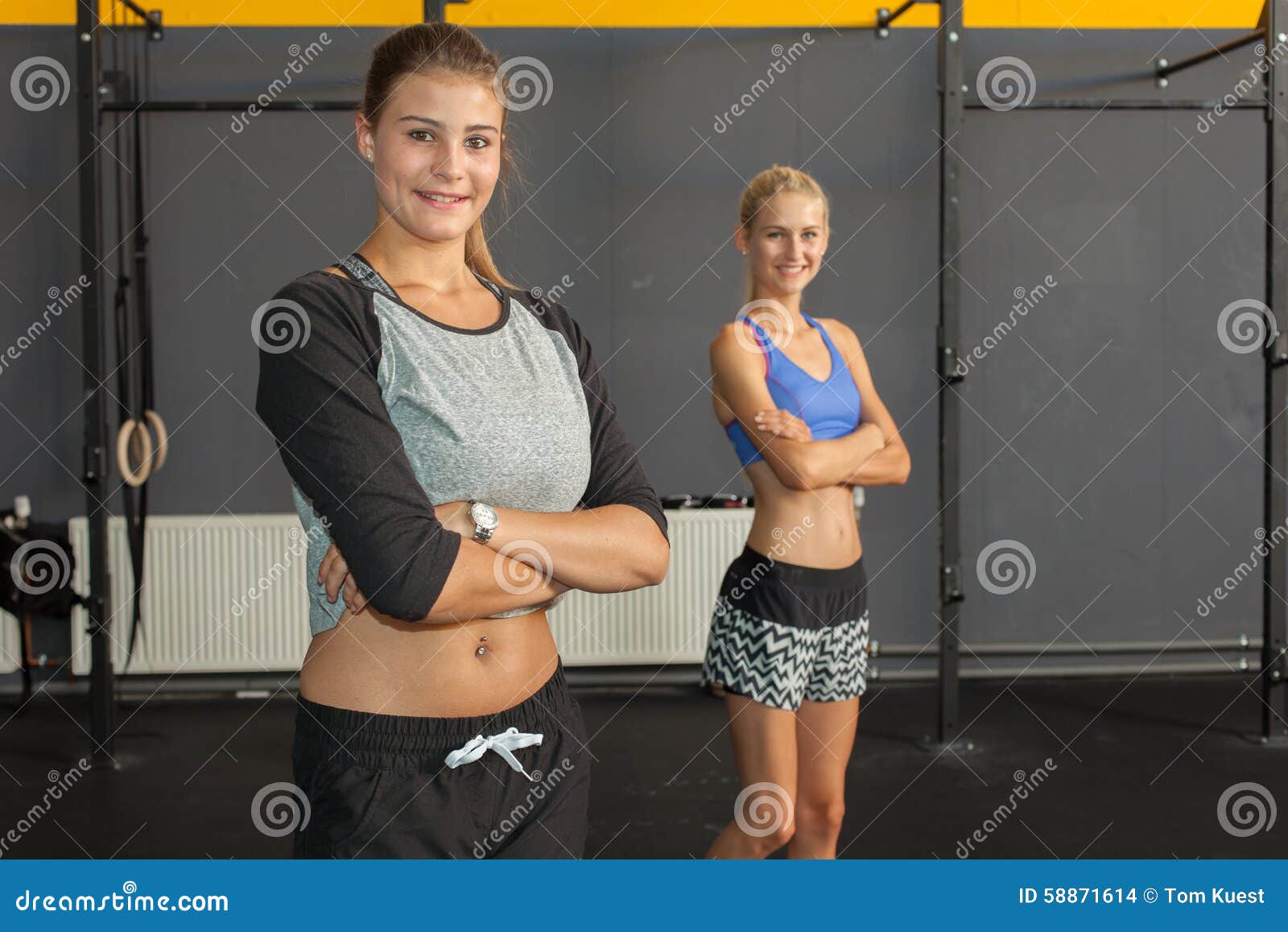 Girls in a Gym Smiling for Camera Stock Photo - Image of full, athlete ...