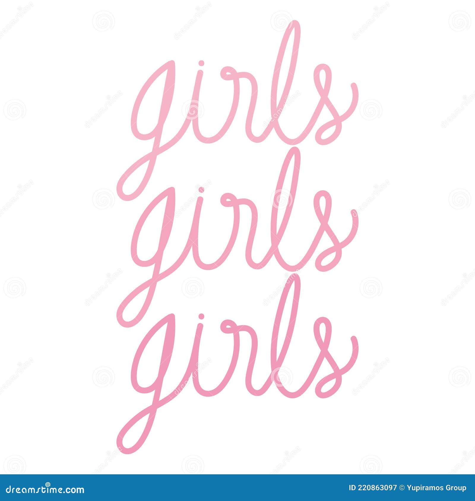 Girls hand drawn text stock vector. Illustration of cute - 220863097
