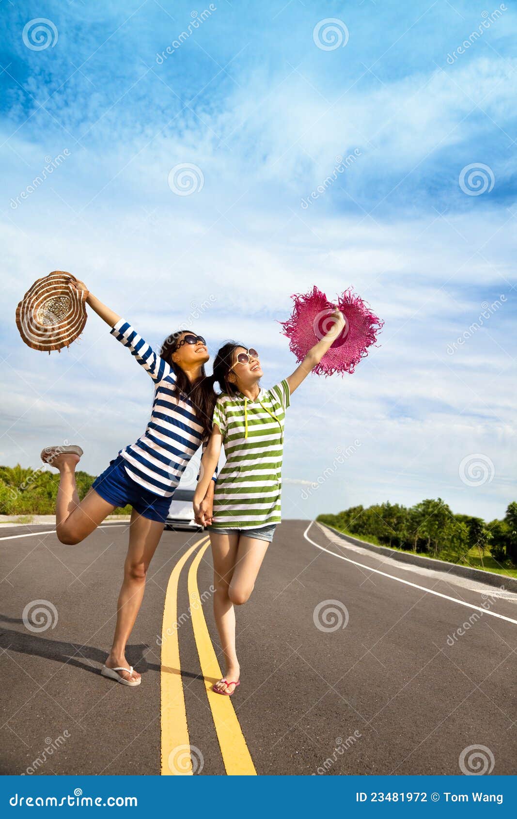 Girls Having Fun on the Road Trip Stock Photo - Image of roadtrip ...