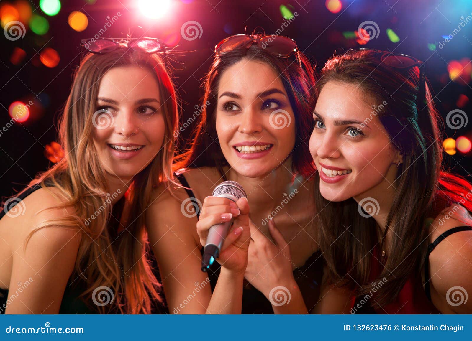 Girls Having Fun Singing at a Party Stock Photo - Image of disco, girls ...