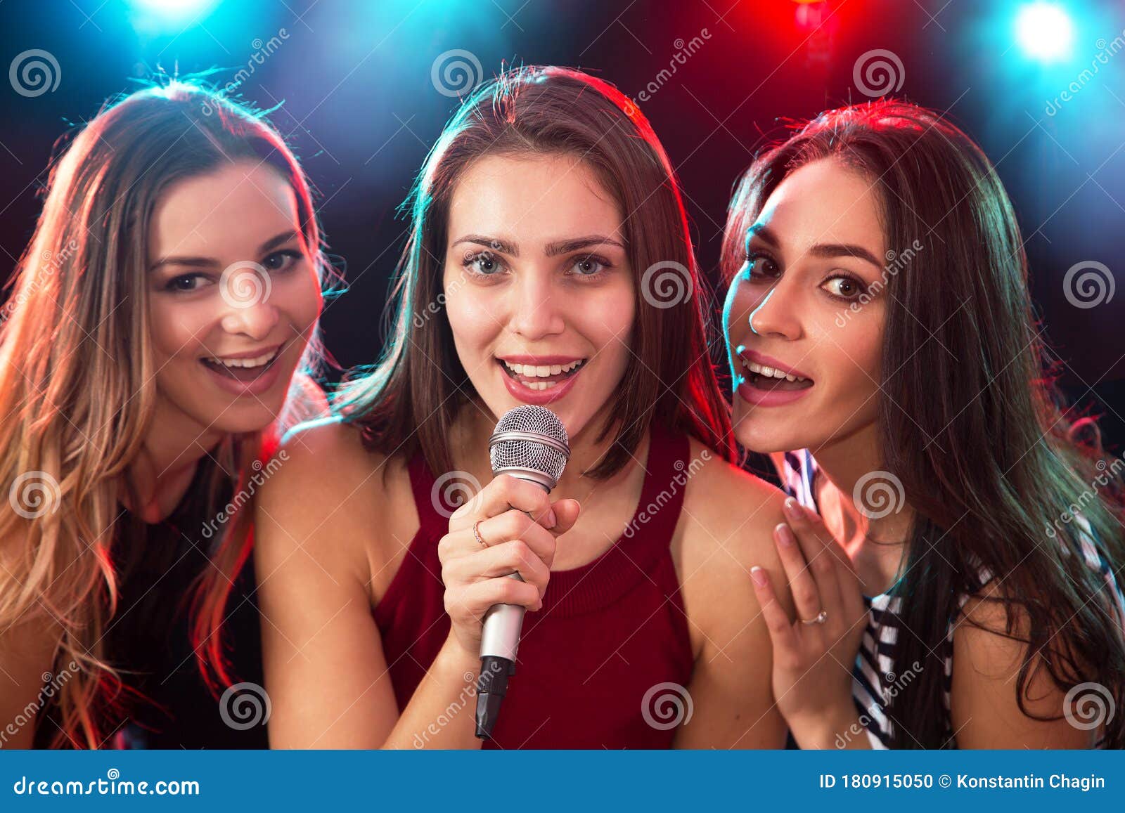 Girls Having Fun Singing at a Party Stock Photo - Image of concert ...