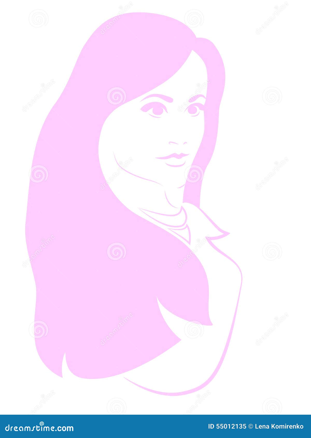 Girls head pink silhouette stock vector. Illustration of woman - 55012135