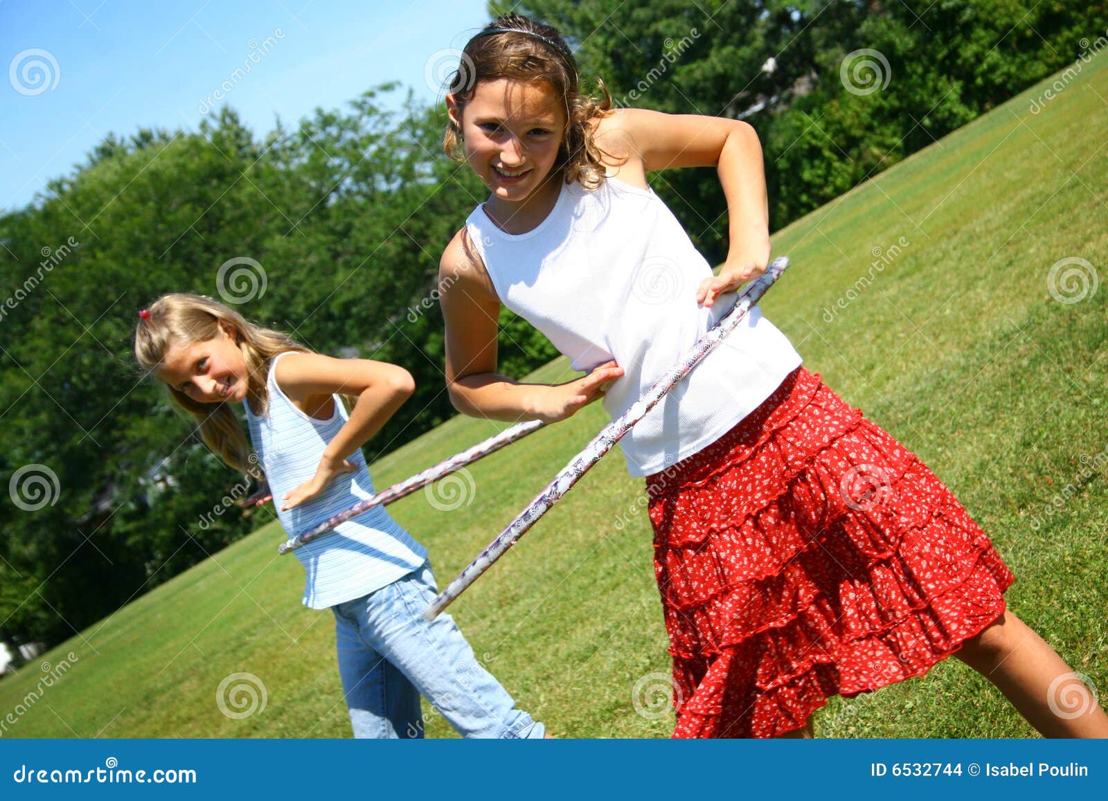 Girls with hula hoop stock photo. Image of playing, spinning - 6532744