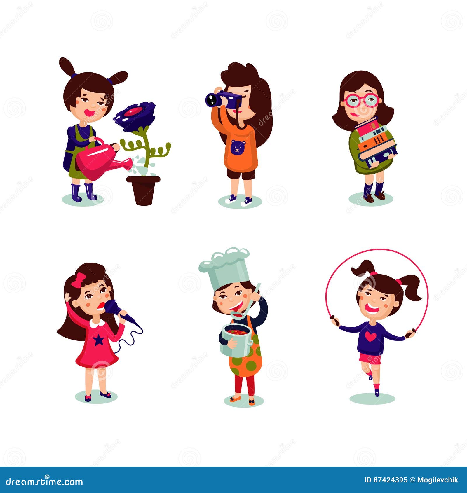 Girls Interests Set stock vector. Illustration of element - 87424395 Girls Interests Set stock vector. Illustration of element - 87424395