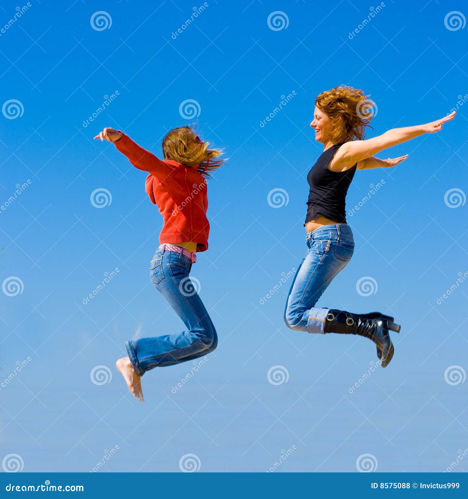 Girls jump stock photo. Image of couple, jump, human, beauty - 8575088