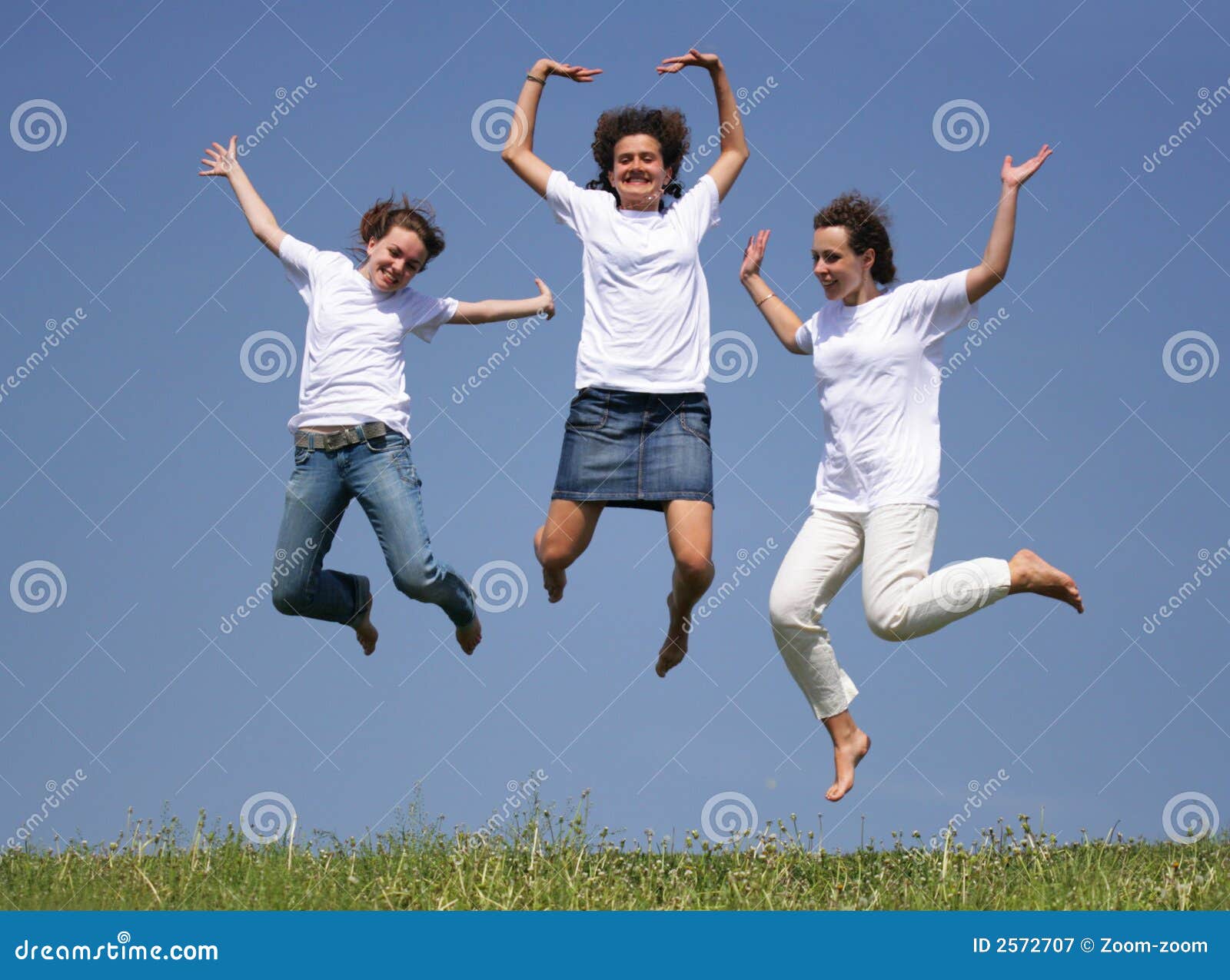 Girls jumping stock image. Image of gladness, outdoor - 2572707