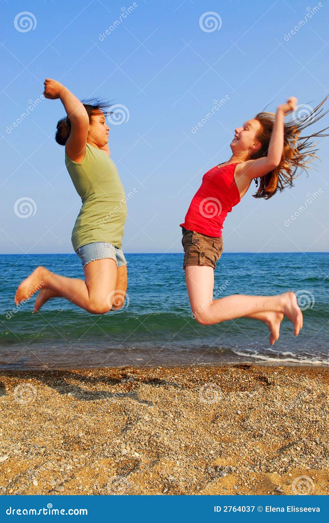 Girls jumping stock image. Image of girl, excitement, diversity - 2764037