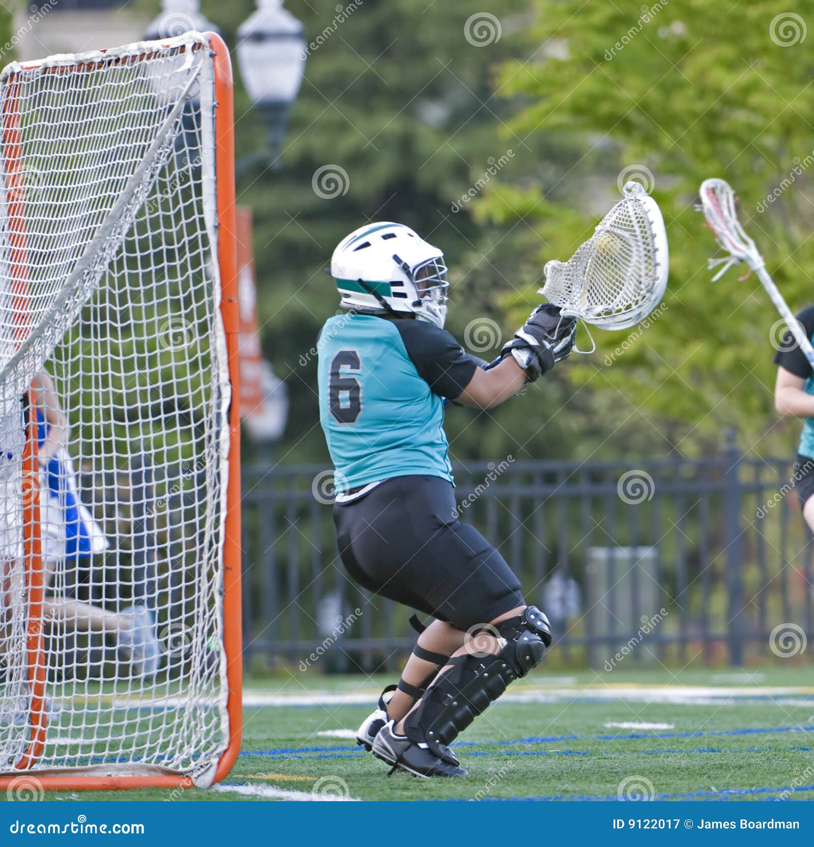 Girls Lacrosse Blocking the Ball Stock Image - Image of competition ...