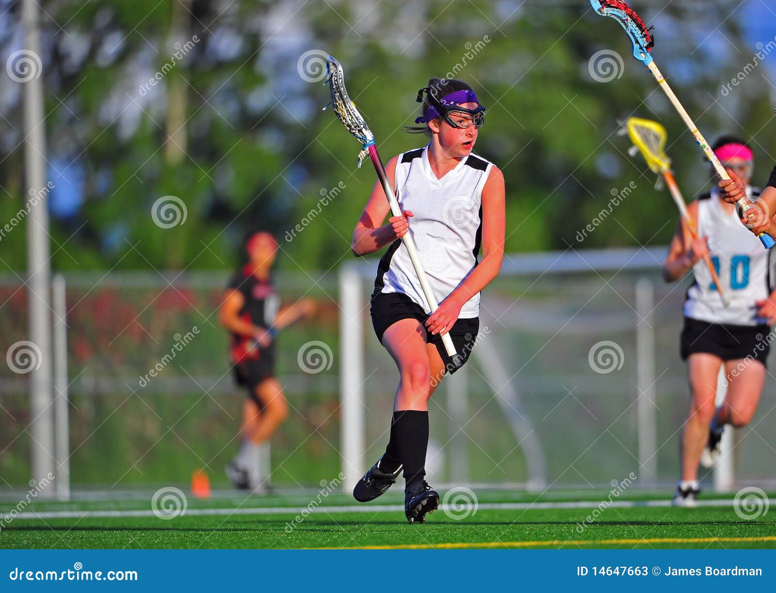 Girls Lacrosse Player with Ball Stock Image - Image of hair, practice ...