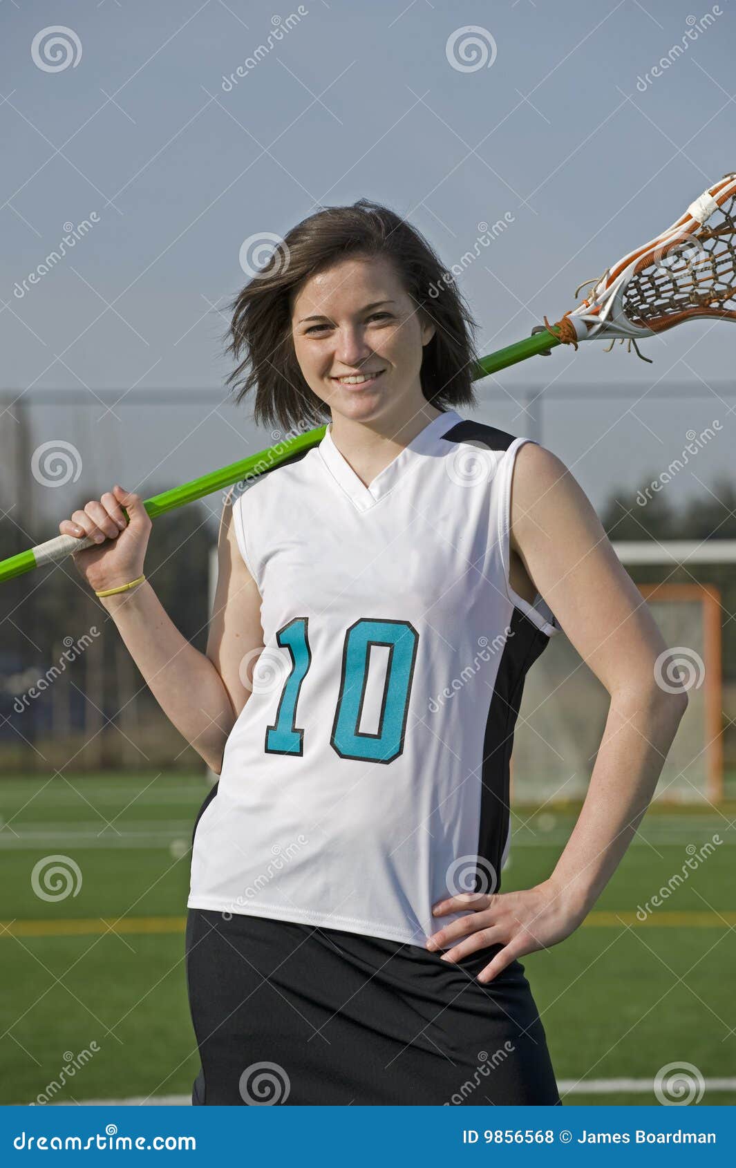 Girls Lacrosse Player Portrait Stock Photo - Image of athlete, school ...