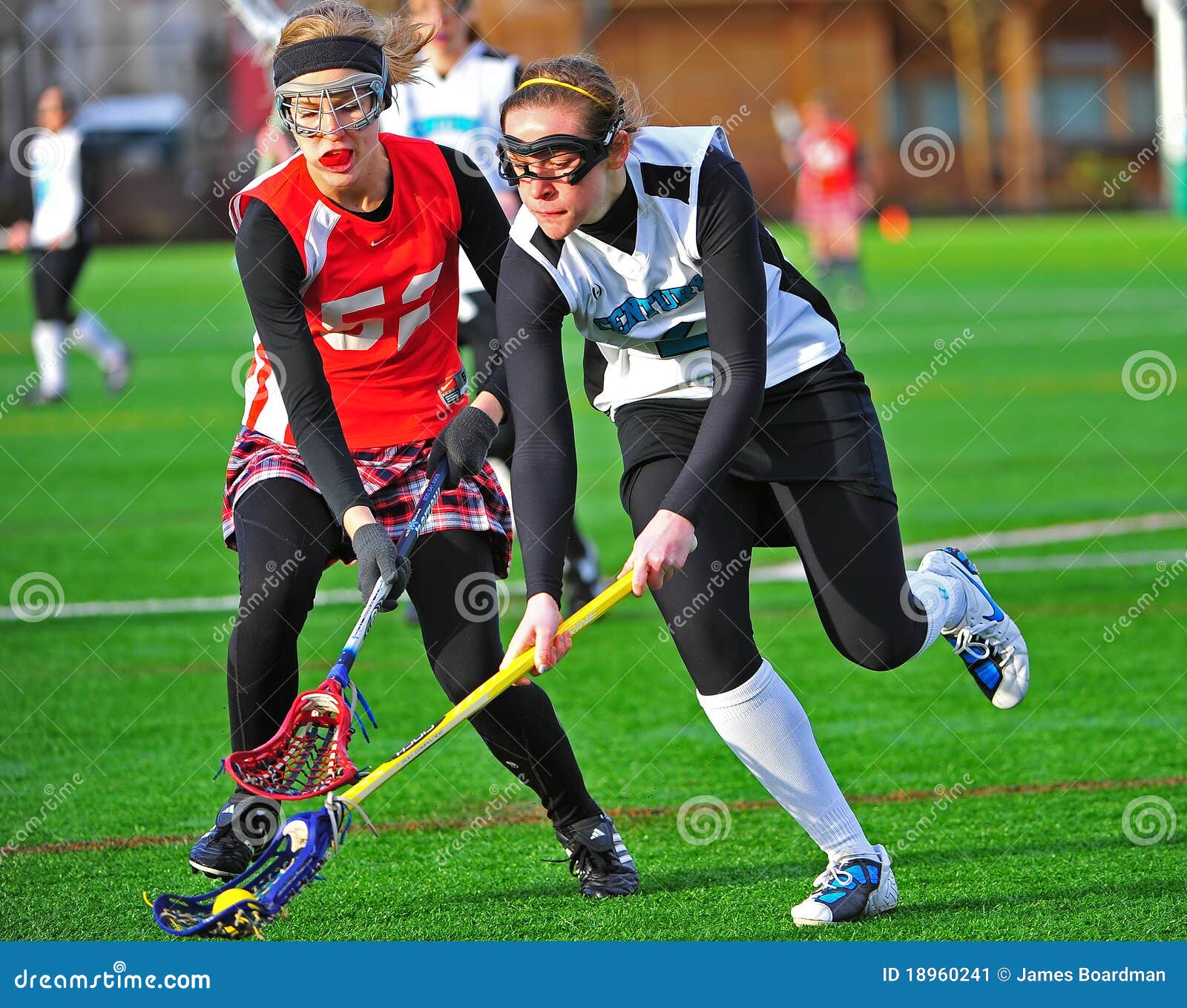 Girls Lacrosse Scooping the Ball Editorial Photo - Image of hair ...