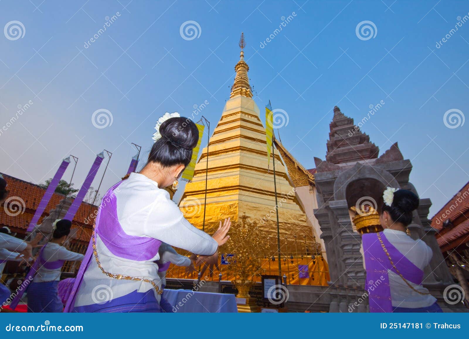 Girls are Local Dancing for Ceremony in Buddhism Editorial Photo ...