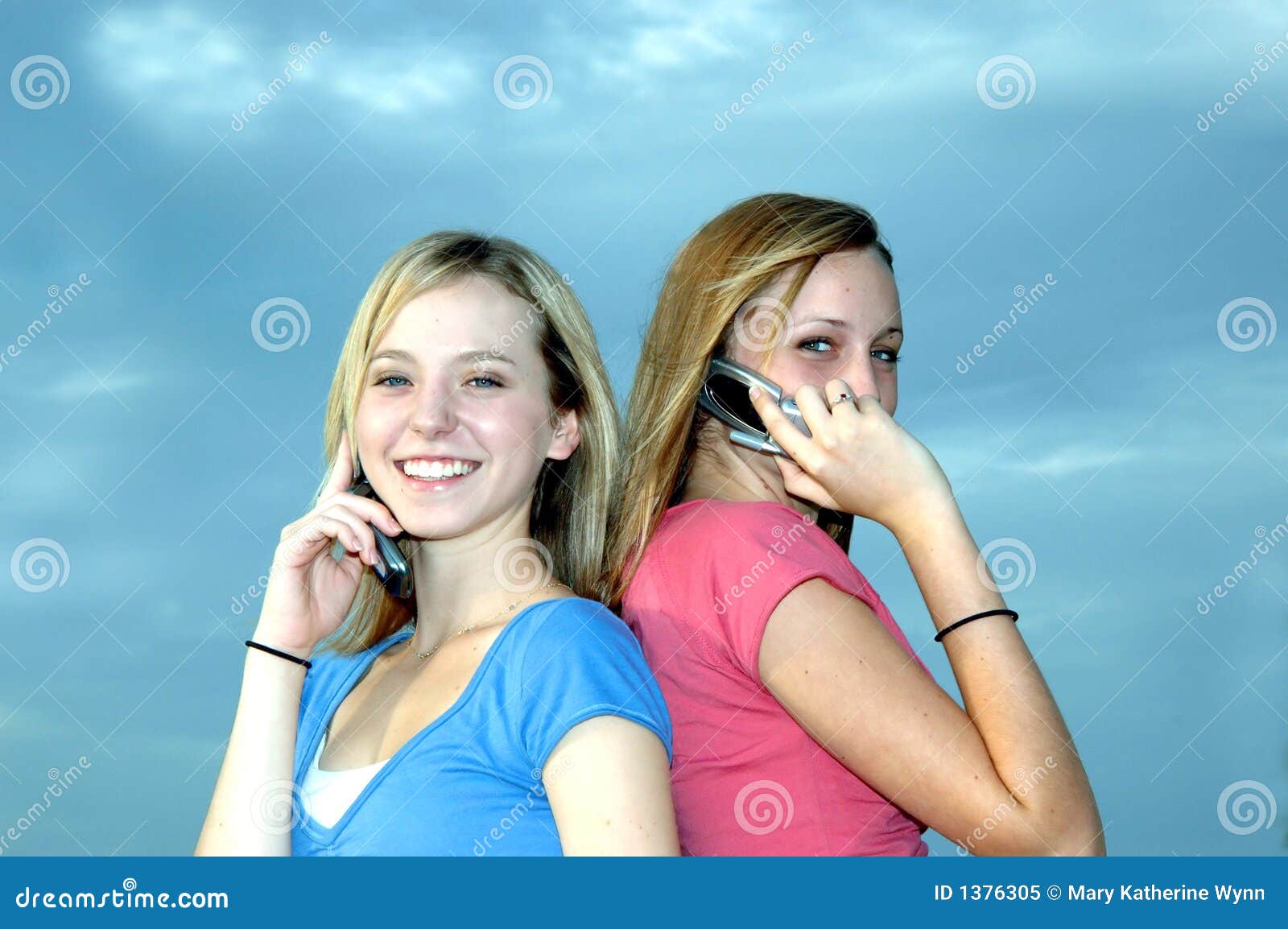 Girls making calls stock image. Image of communicate, telephone - 1376305