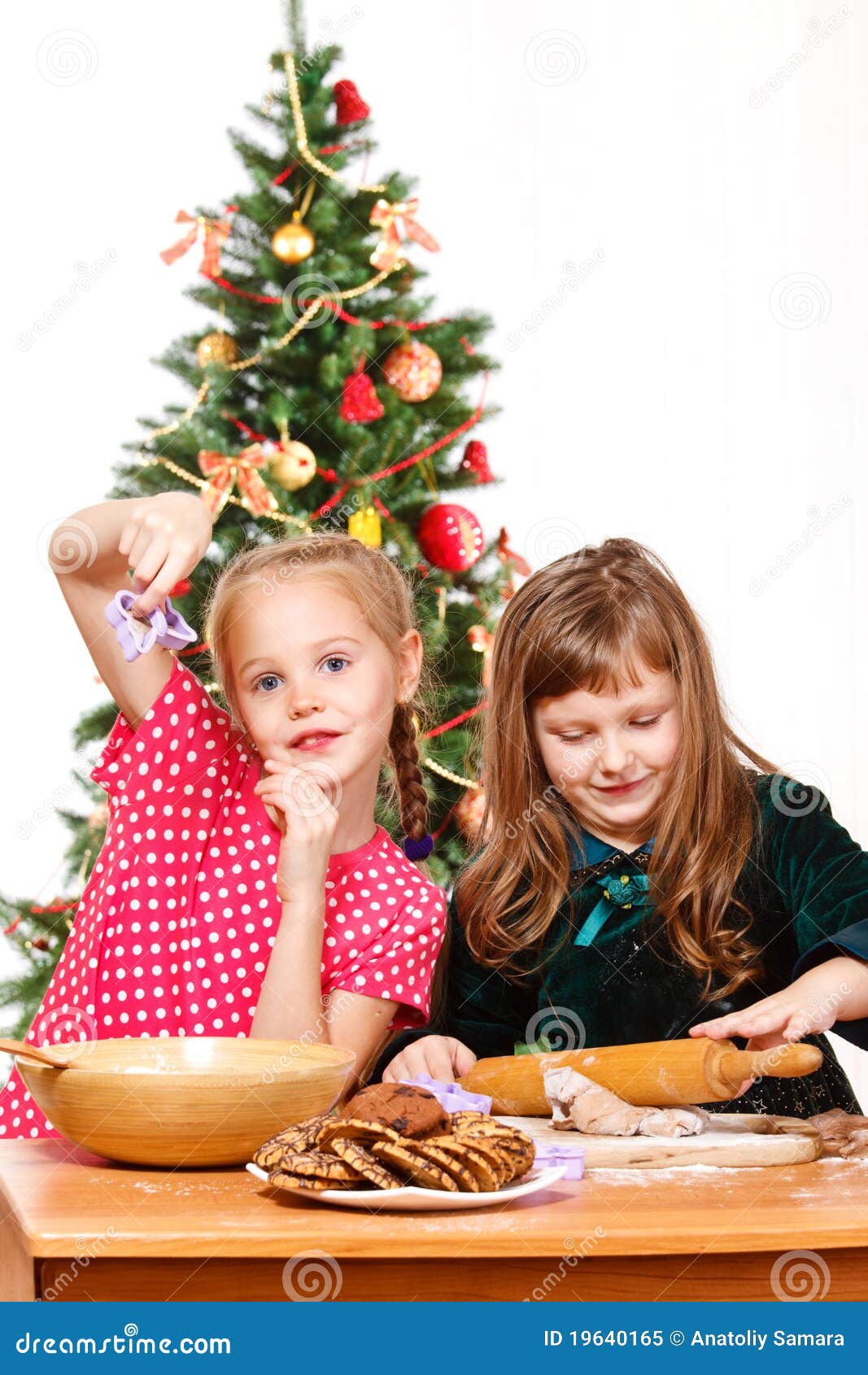 Girls making cookies stock image. Image of handmade, flour - 19640165