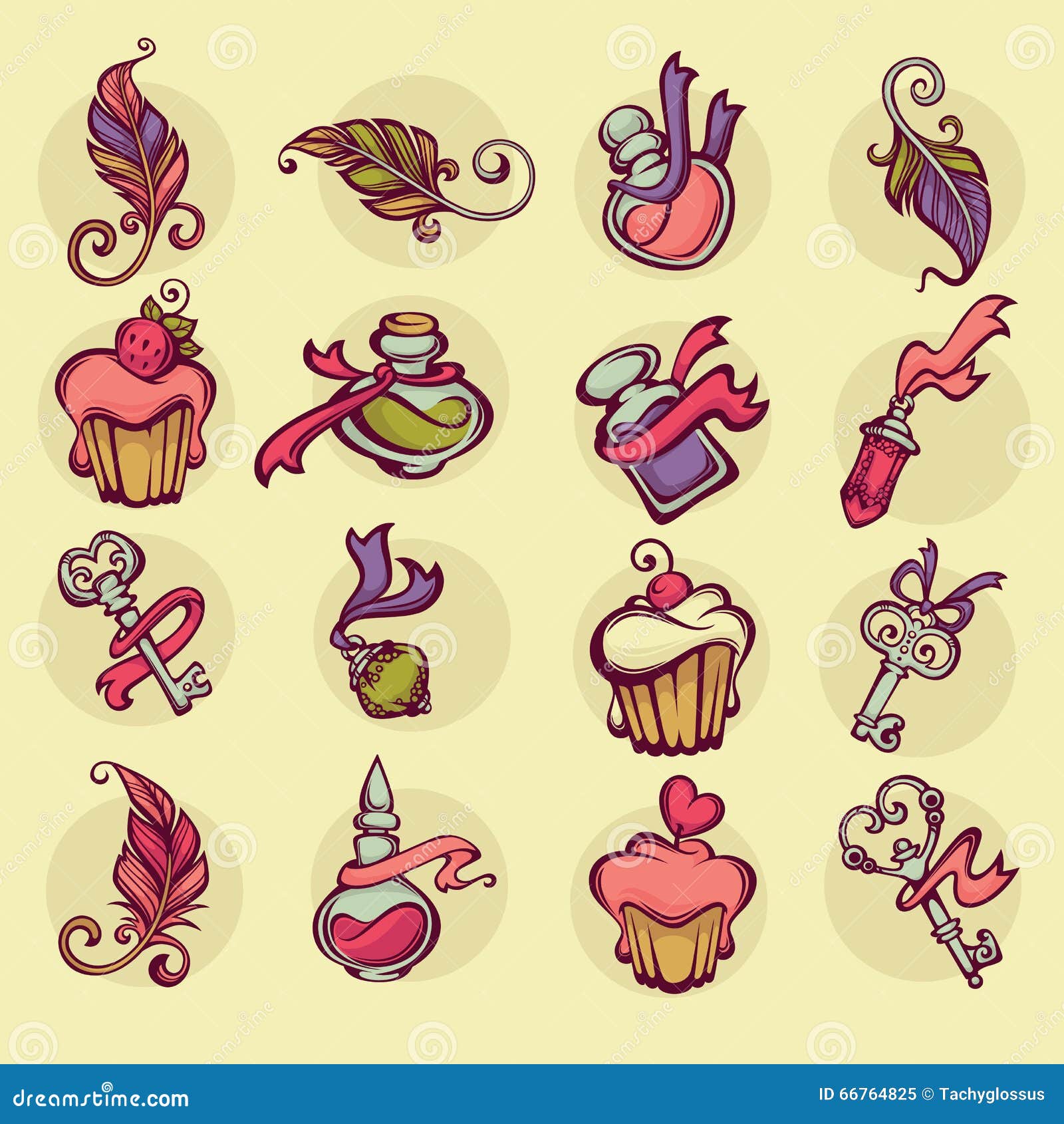 Girls objests stock vector. Illustration of design, gift - 66764825