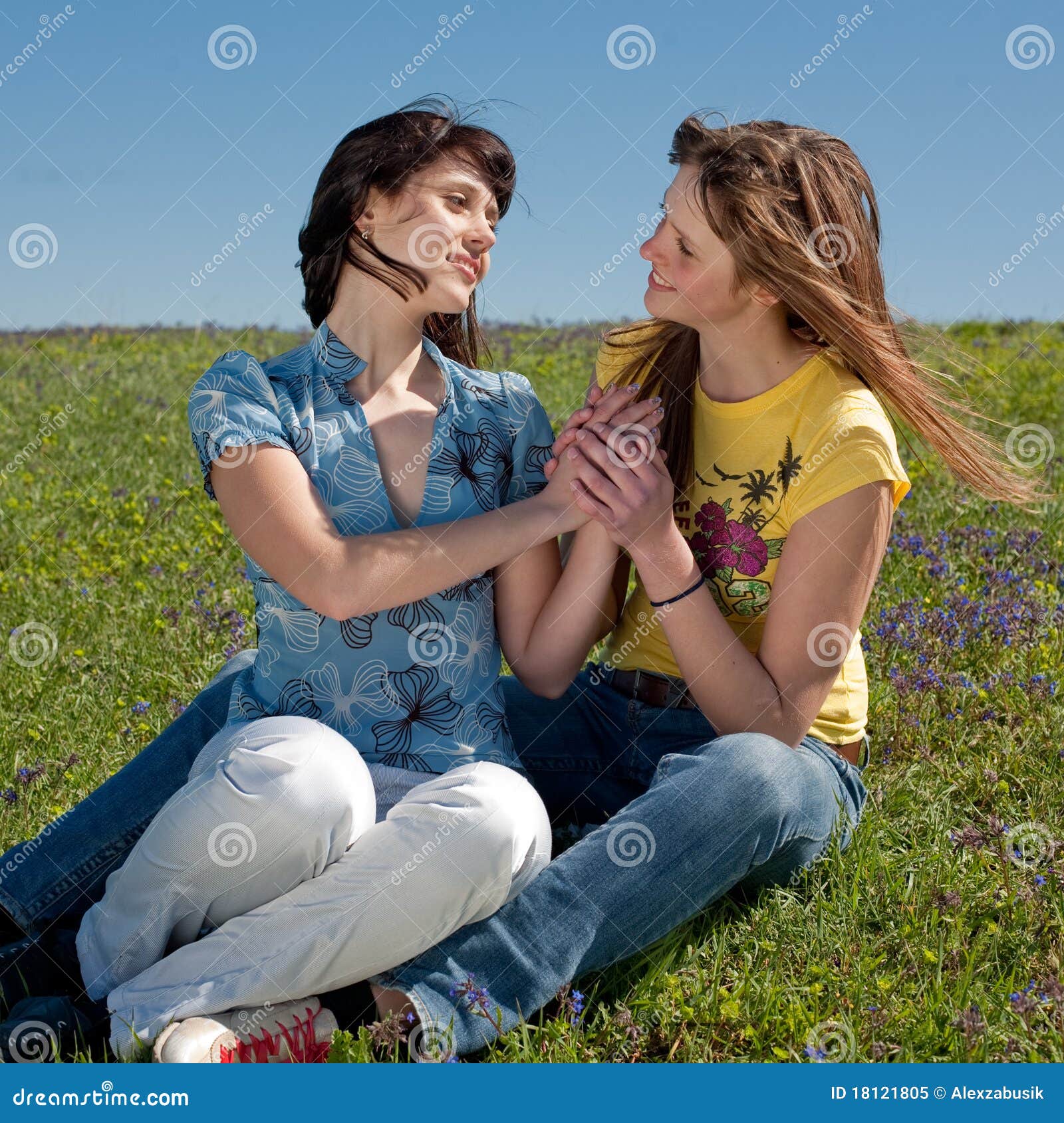 Girls outdoors stock image. Image of twenties, april - 18121805