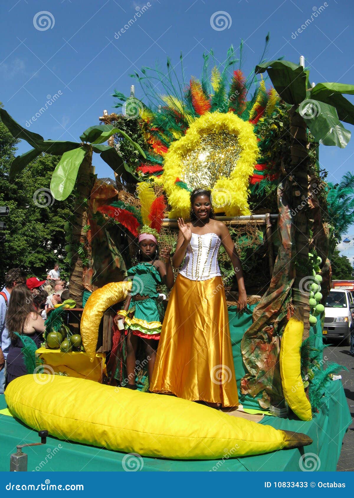 Girls on a parade car editorial stock photo. Image of beautiful - 10833433